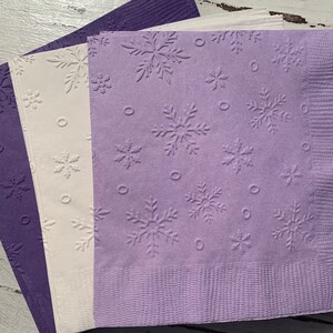 Snowflake Napkins, Embossed Beverage Napkins, Winter Wedding, Frozen ...