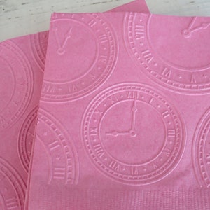 Clock Napkins, New Years Eve, Alice in Wonderland Theme, Embossed ...