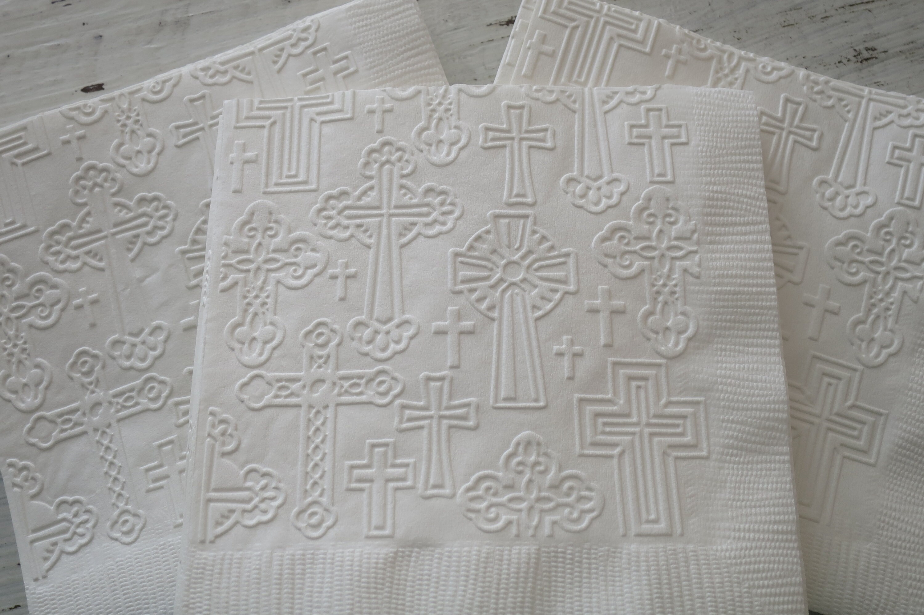 Cross Napkins, 1st Communion, Baptism Decorations, Confirmation, Baby ...