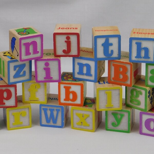Vintage Wooden Blocks Alphabet - Etsy