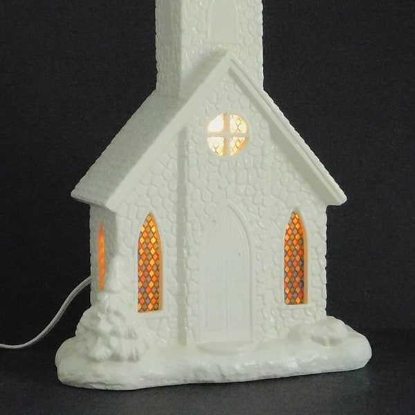 Lighted Ceramic Church - Etsy