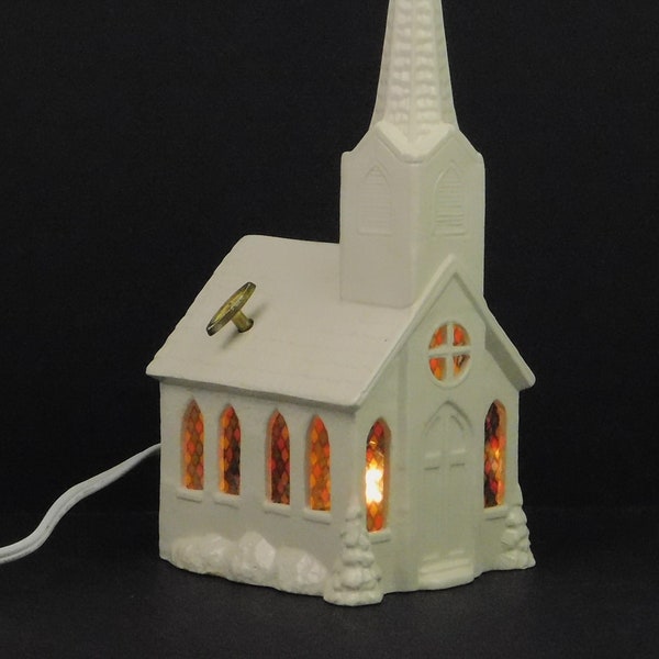 Lighted Ceramic Church - Etsy