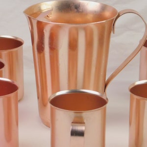8-piece Set, Pitcher and Mugs, Anodized Rose Gold, Bascal, Color Craft ...