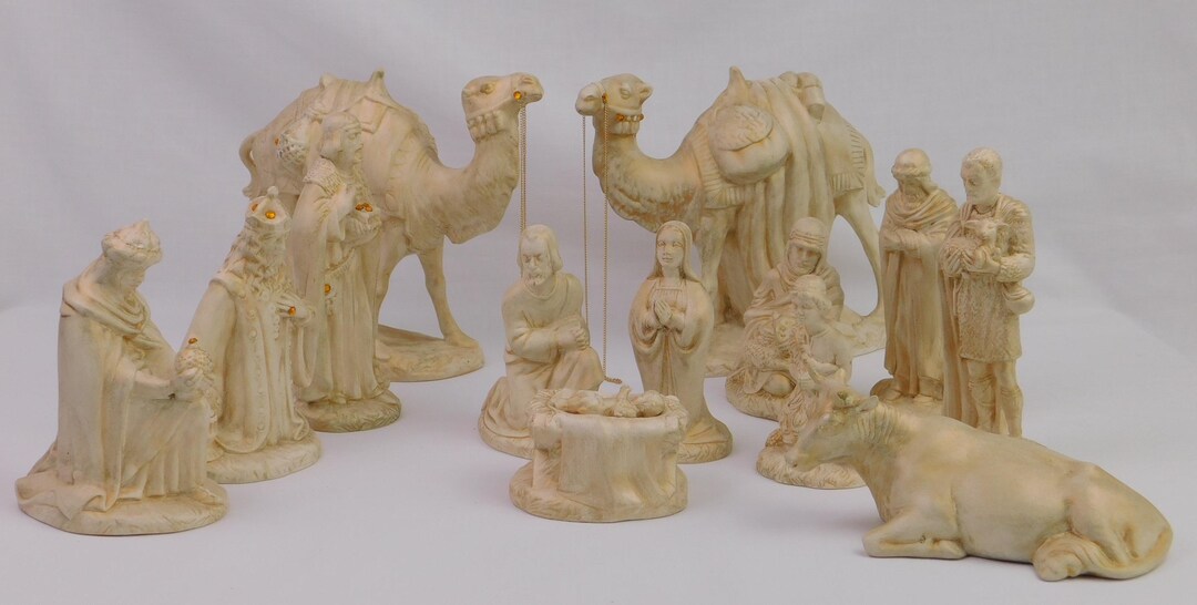 14-piece Nativity Scene, Holland Mold. Vintage Exquisite Set, Holy ...