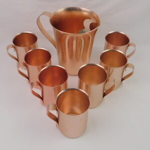 8-piece Set, Pitcher and Mugs, Anodized Rose Gold, Bascal, Color Craft ...