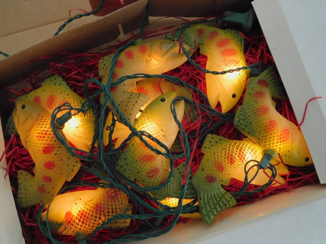 Fish String Let Set. Unique Vintage 10 Lights With Colorful Covers ...