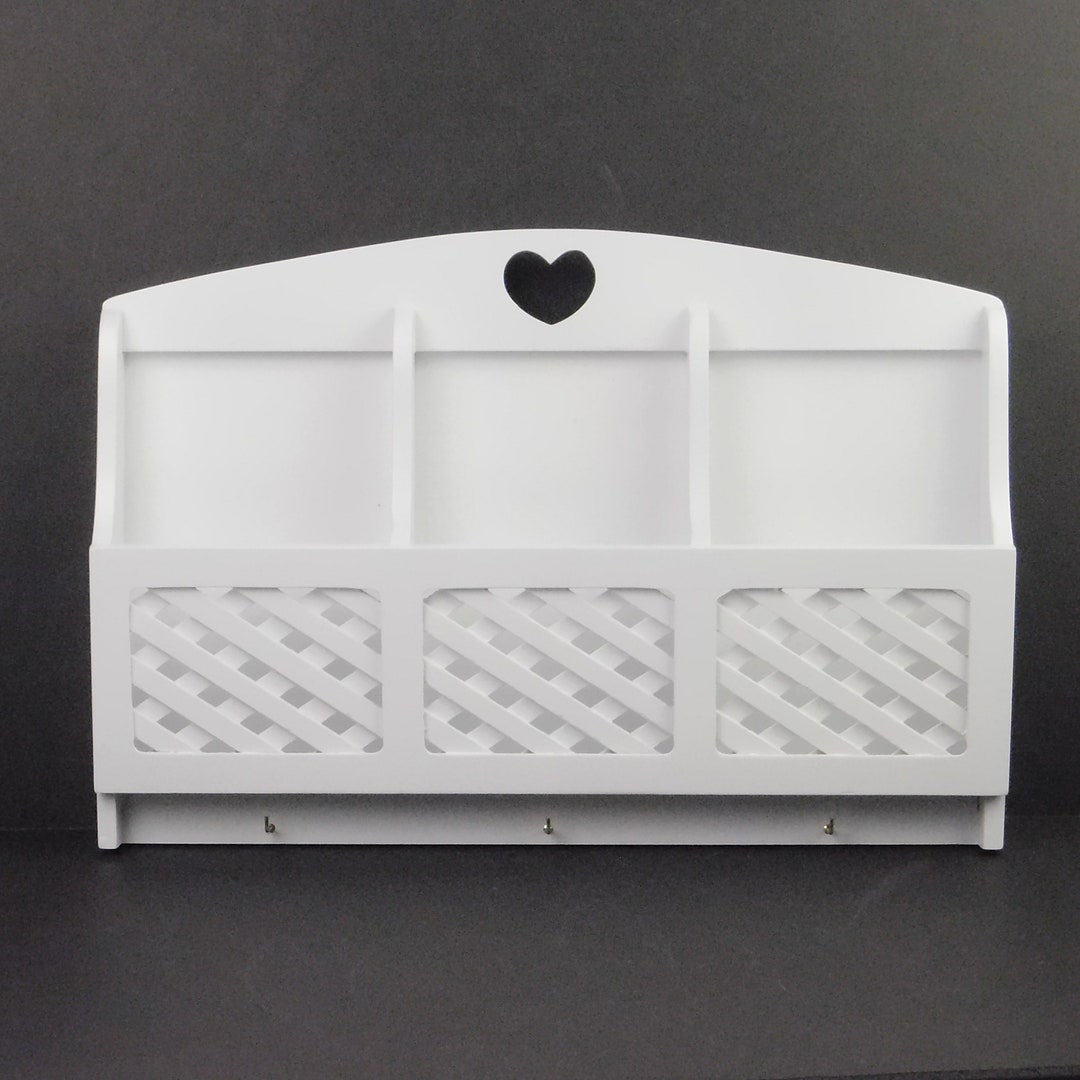 Wooden Lattice Letter Rack, Wall Mount, NIP. Vintage 3 Pocket Mail ...