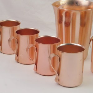 8-piece Set, Pitcher and Mugs, Anodized Rose Gold, Bascal, Color Craft ...