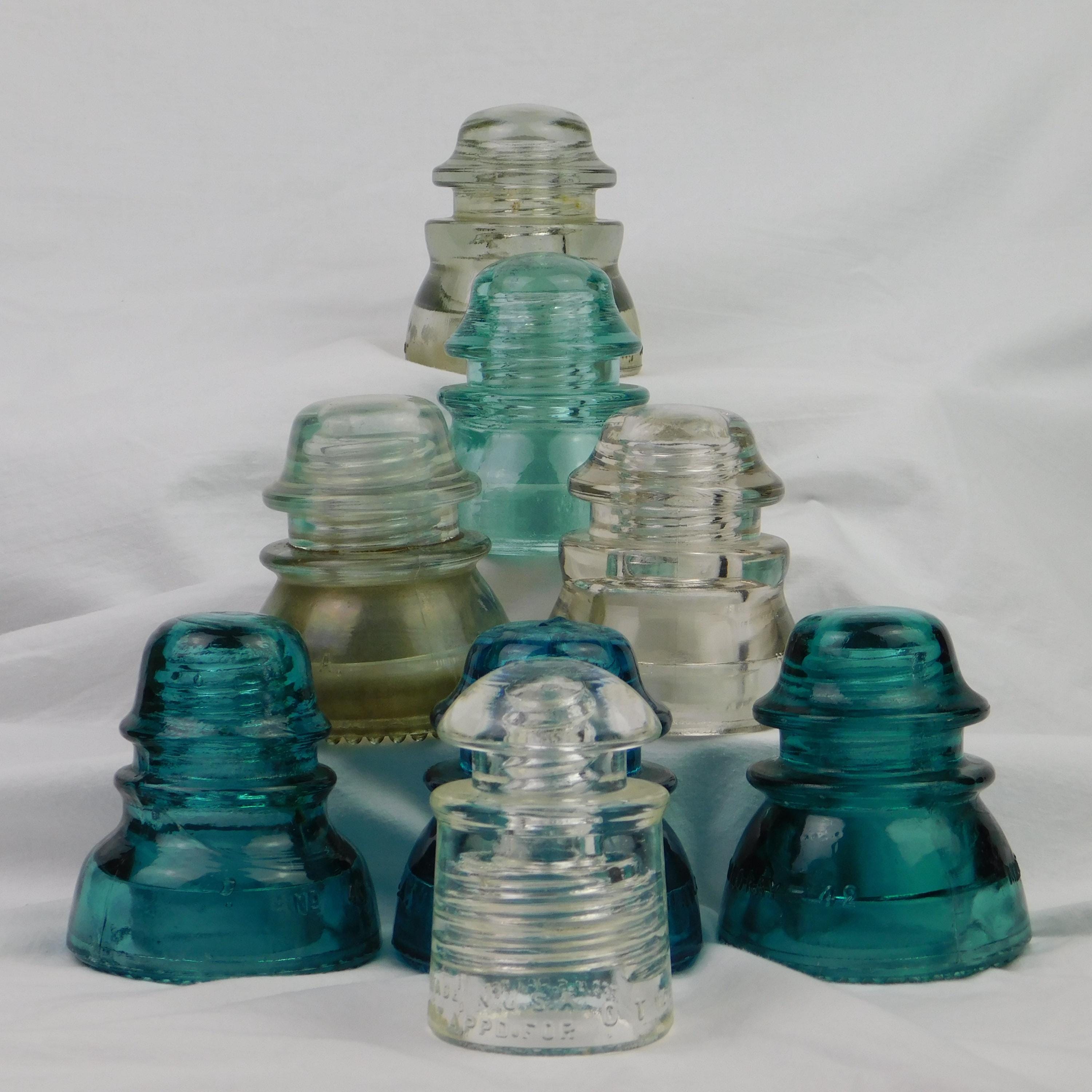 Vintage Glass Insulators Collection Pyrex Clear Hemingray Aqua Clear ...