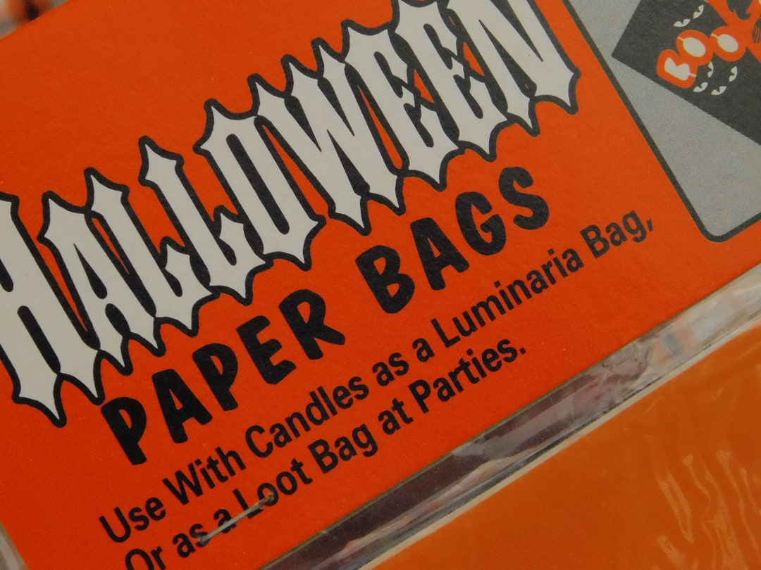 4 Halloween Luminaria Bags. Vintage Paper Bags for Luminaries. NIP ...