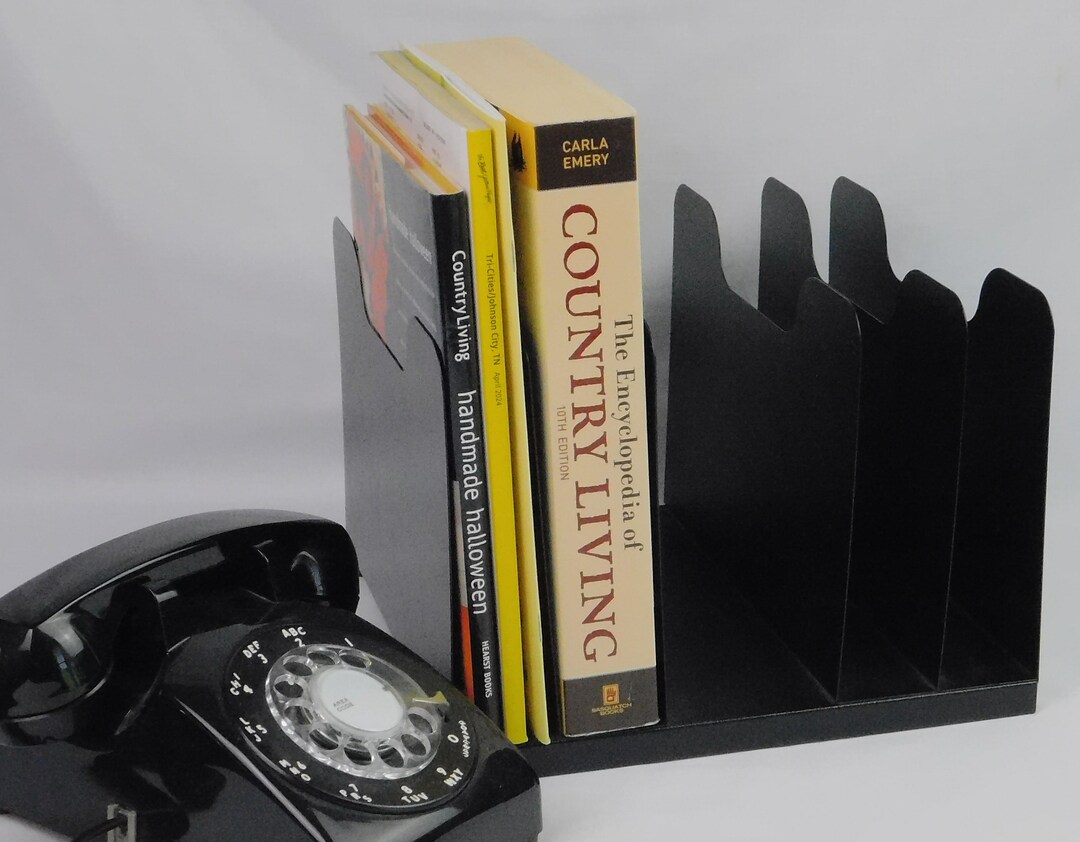 Desktop Organizer Steel Vertical File Folder Sorter, 6 Slots. Vintage ...