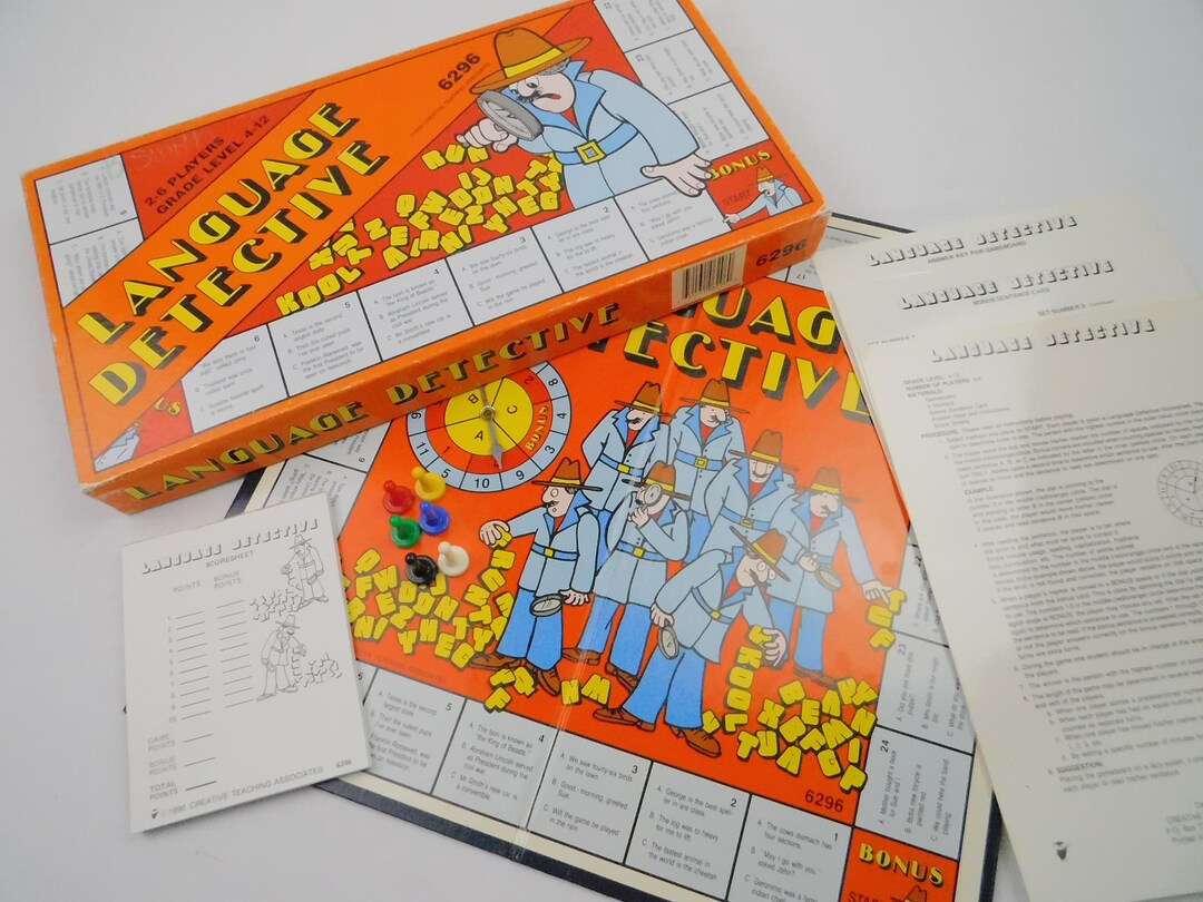 1990 Language Detective Board Game for Grade Level 4-12. Vintage ...