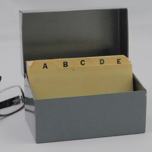 Choice Index Metal Card File Boxes. Vintage Tan, Green, Gray Recipe Box ...