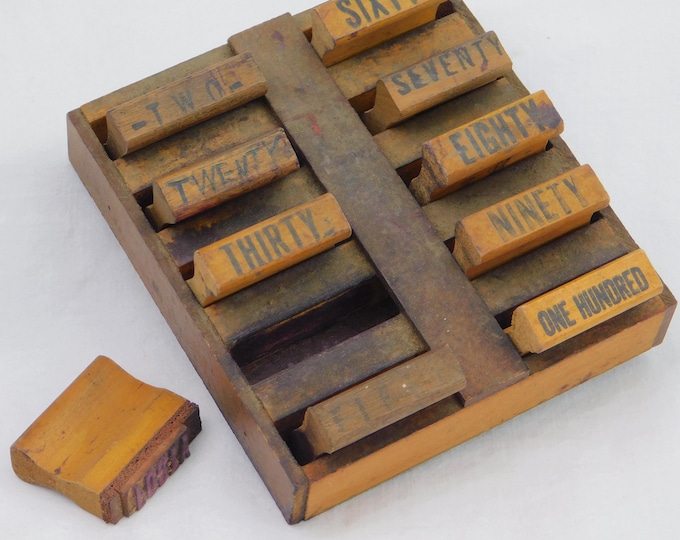 Antique Number Stamp Set: Vintage Rubber Stamps in Rustic Wooden Box - Etsy