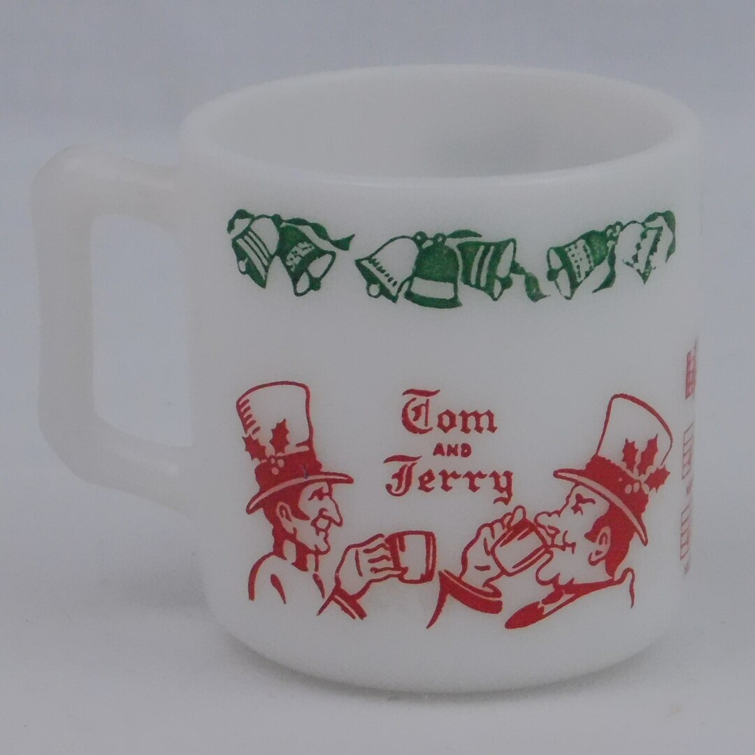 1 Hazel Atlas Tom and Jerry Mugs, Auld Lang Syne. Vintage Christmas ...