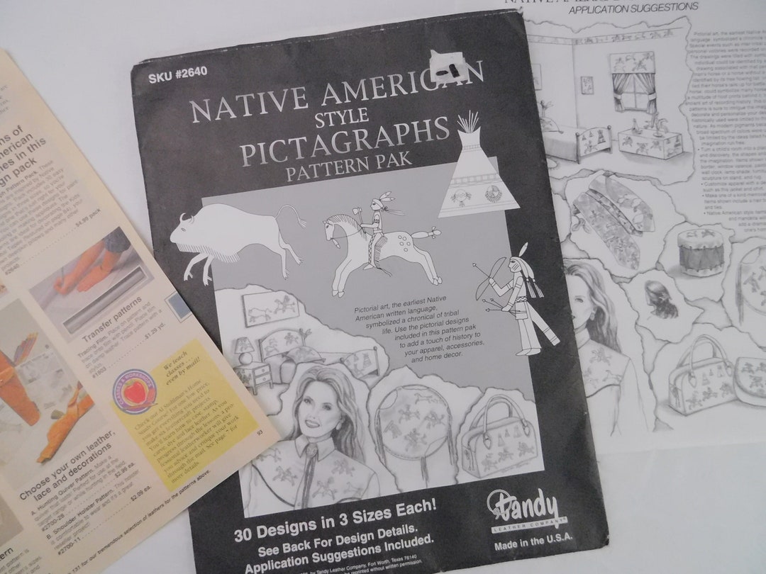 Native American Style Pictographs Pattern Pak, Tandy Leather Co ...