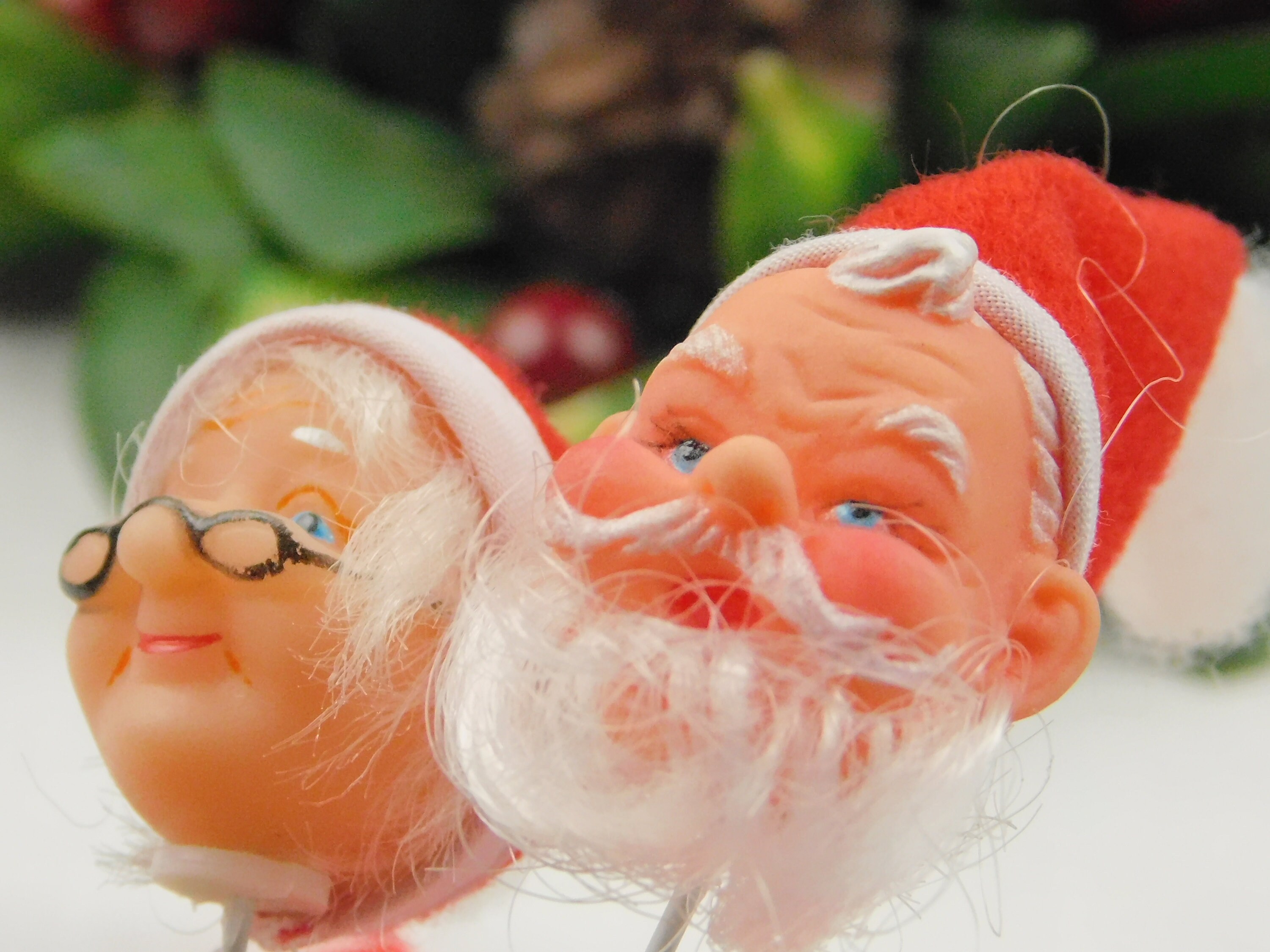Santa and Mrs. Claus Head Picks for Wreath Floral - Etsy