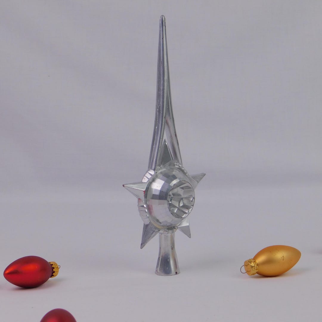 1960s Unique Star Shaped Plastic Tree Topper. Vintage Celestial Orb Mid ...