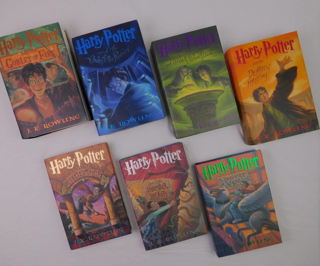 Complete Harry Potter Collection, Books 1-7. Hardcover, Dust Jackets ...