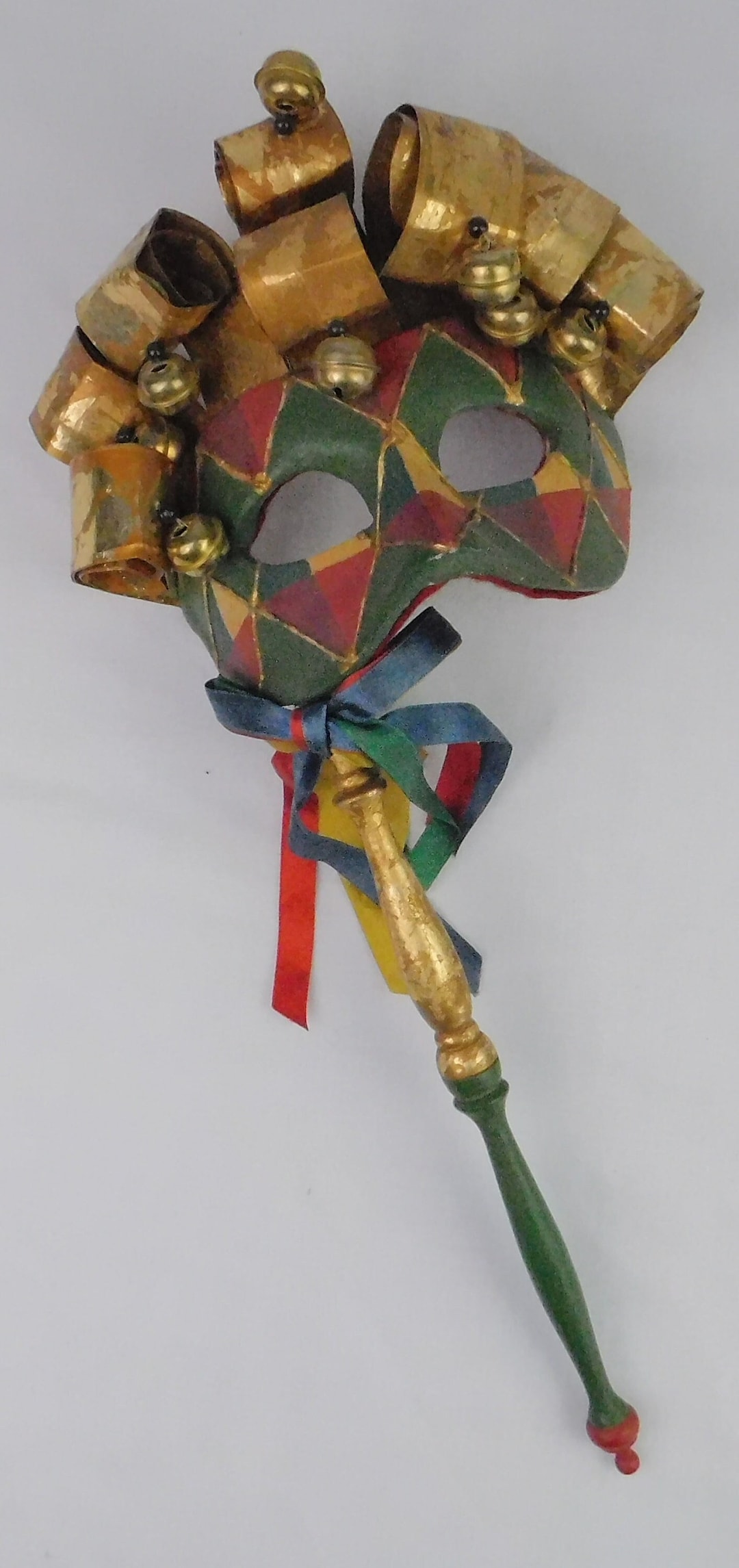 Elaborate Handheld Mardi Gras Masquerade Ball Mask. Vintage Paper Mache ...