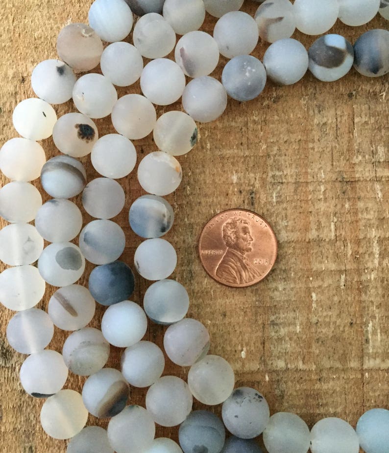 Botswana Agate Gemstone Matte Frost Round 8mm or 10mm Beads 15 Inch ...