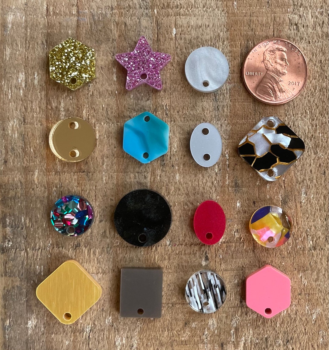 Laser Cut Acrylic Stud Toppers for Earrings, Heart, Circle, Square ...