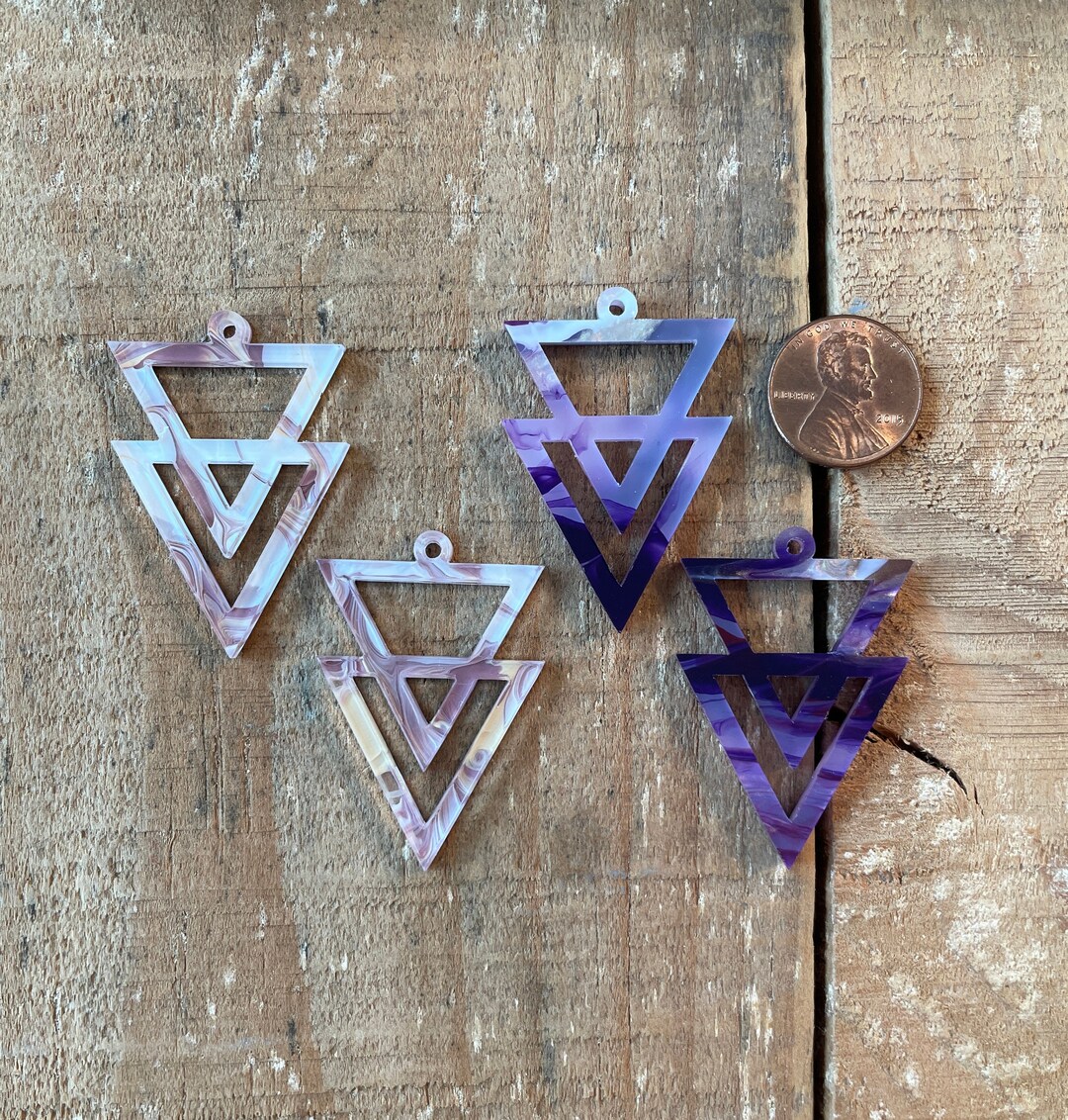 Custom Laser Cut Acrylic Geometric Overlapping Cut Out Triangle Earring ...
