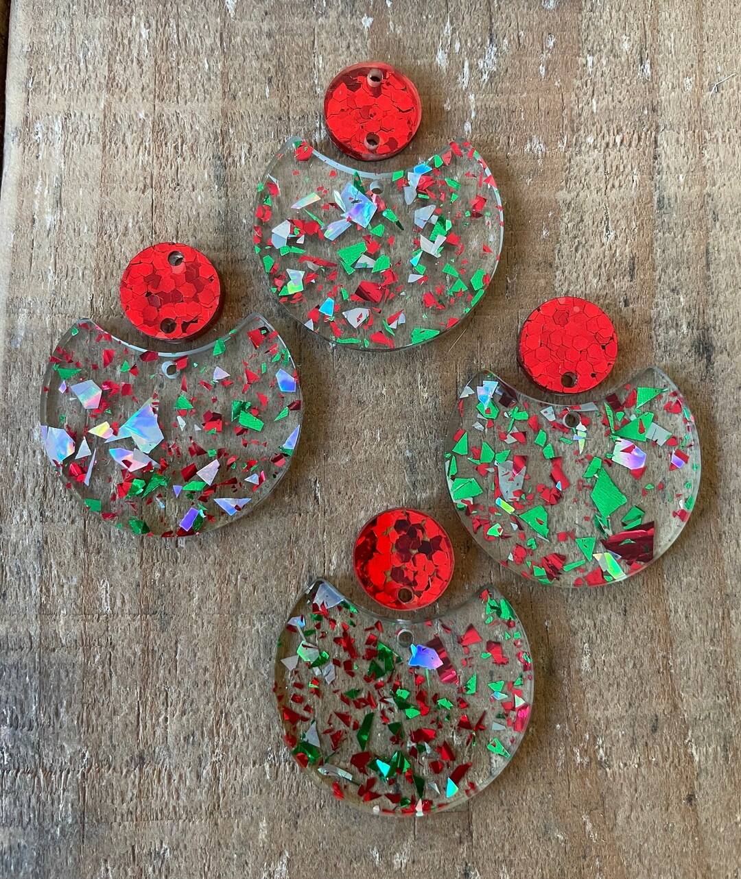 Custom Laser Cut 2 Piece Christmas, Holiday, 1.75" Swoop Circle With ...