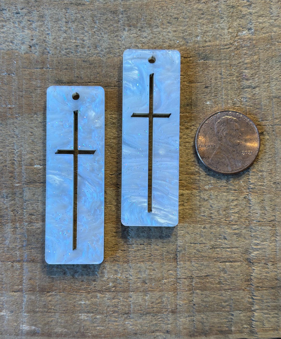 Laser Cut Rectangle With Narrow Cross Cut Out 2" Easter Component With ...