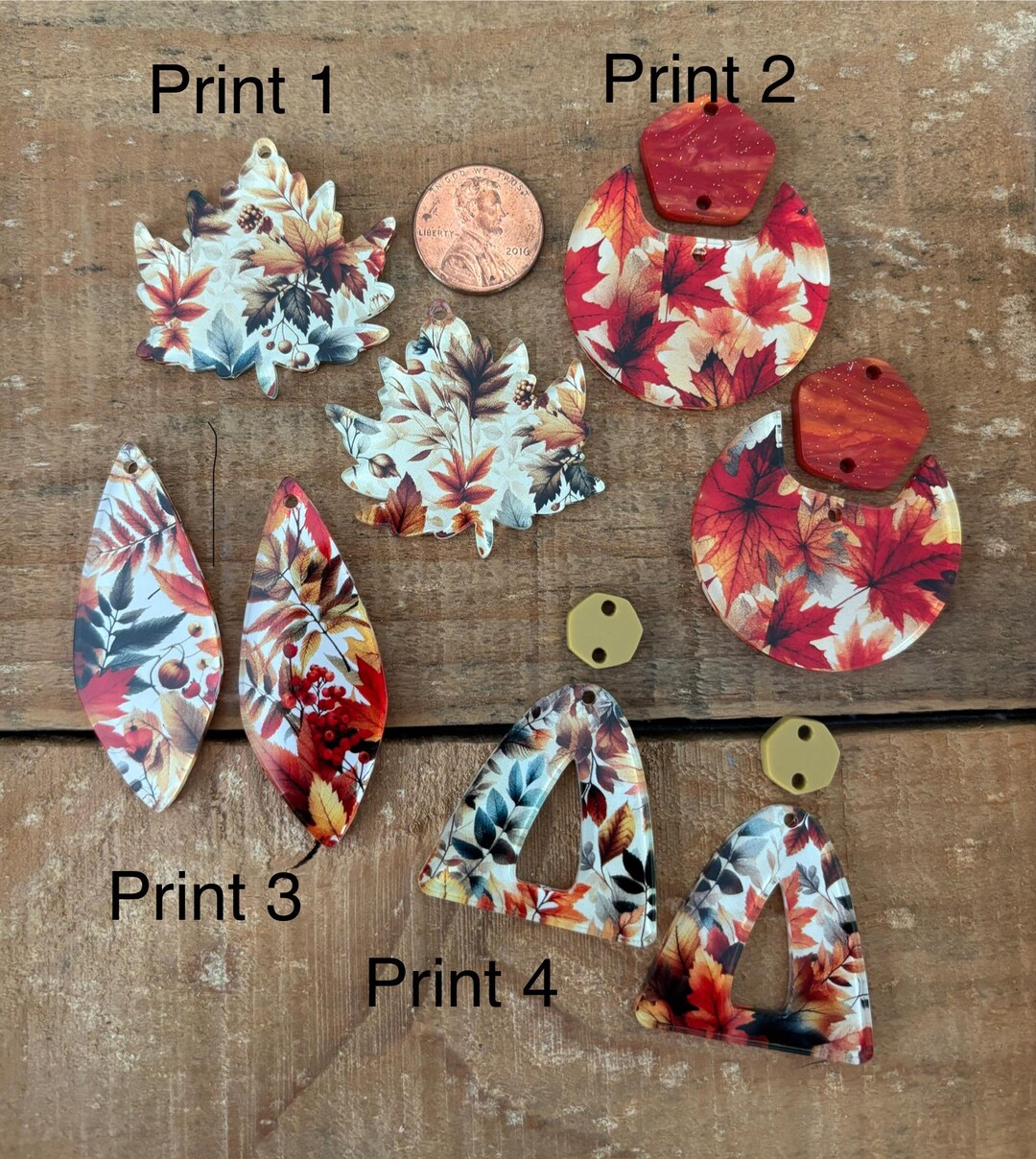 Custom Printed, Laser Cut Fall Earring Patterns, Leaf Earrings ...