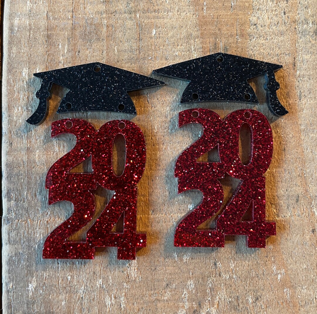 Custom Laser Cut Acrylic Graduation Stacked Year Cap, Mortar Board 2 ...