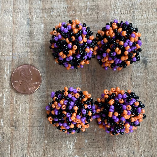 Seed Bead Round Earring Connectors Beaded Earring Topper - Etsy