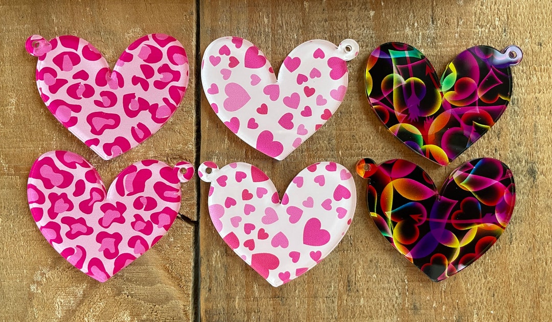 NEW Custom Laser Cut Printed Acrylic Heart for Earrings, Necklace ...