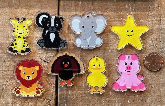 New-laser Cut Printed Cute Animals Clear Acrylic | Etsy