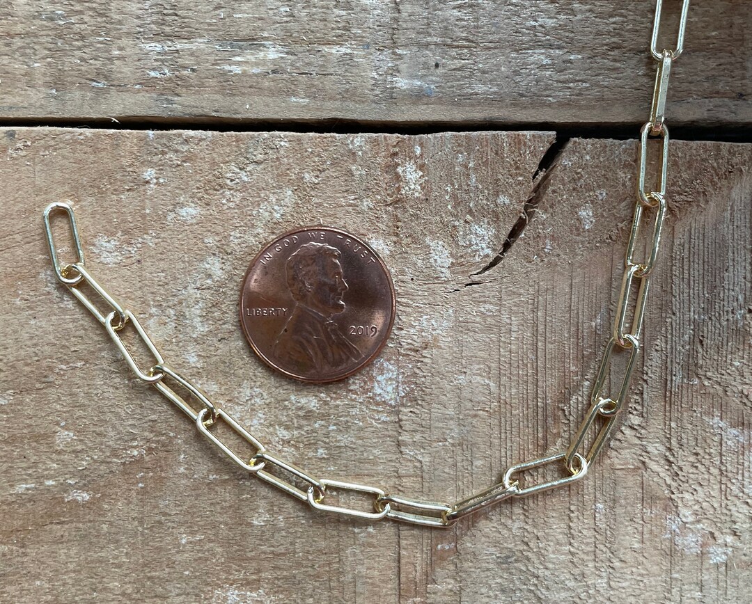 Bulk 14K Gold Plated Paperclip Chain, 2.5mm X 9mm, Wholesale Chain, by ...