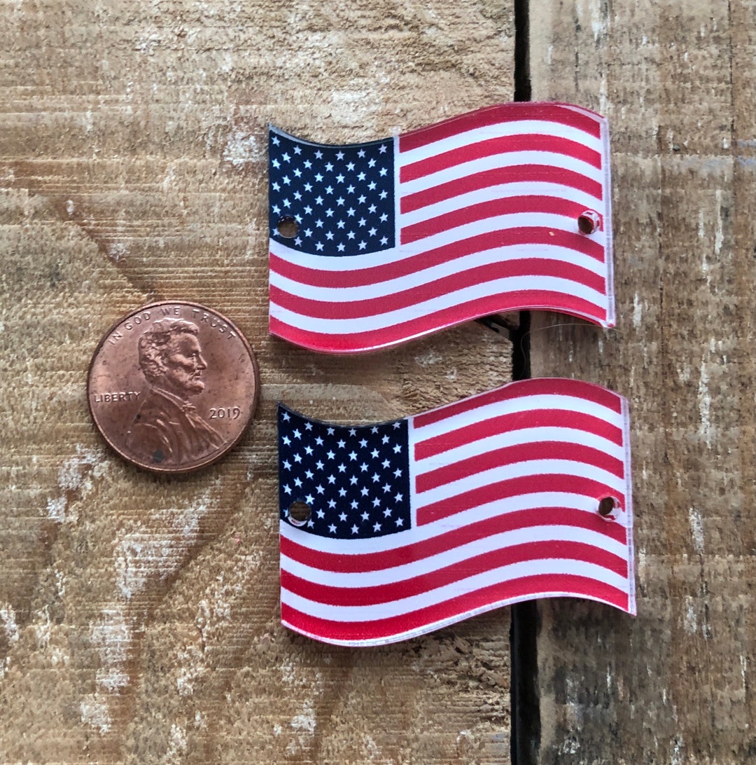 Custom Waving Flag Printed and Cut for Bracelets, 1.5", Patriotic 4th ...
