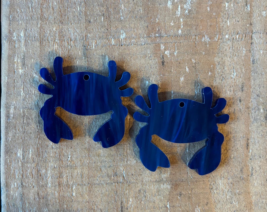 Laser Cut Acrylic Custom Puffy Crab Blue Claw Crab Components for ...