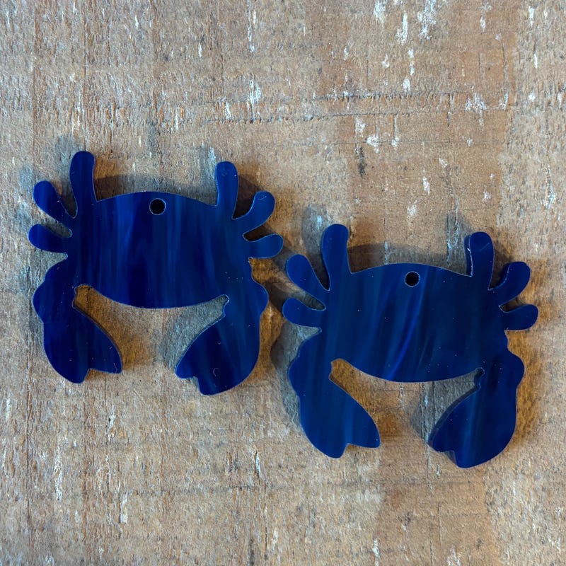 Beaded Blue Crab Earrings - Etsy