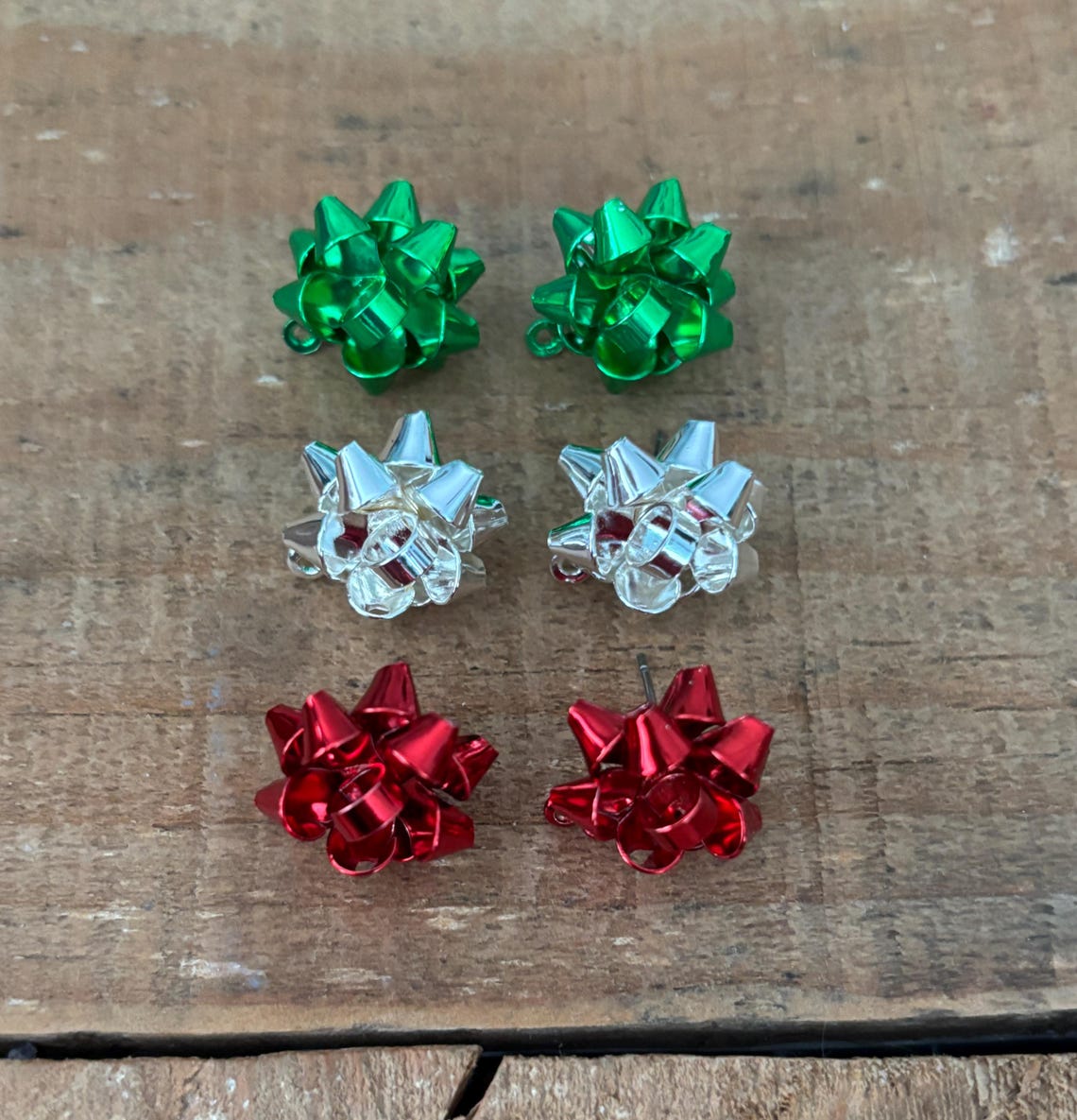 NEW Colors - Plated 15mm Package Bow Stud Earring With Connector Loop ...