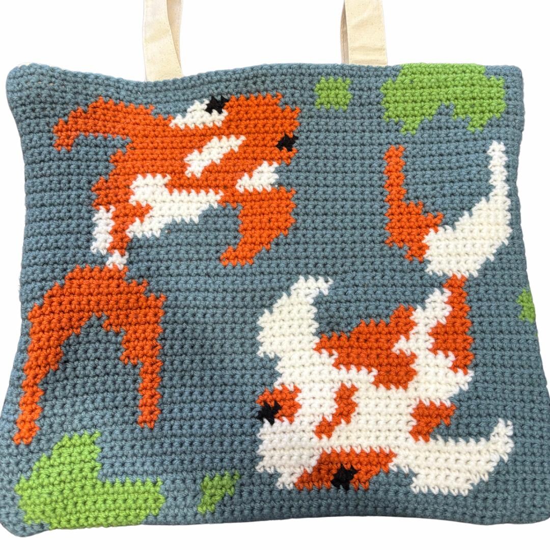 Handmade Crochet Koi Fish Tote Bag – Unique & Artful by Bags by Jeni - Etsy