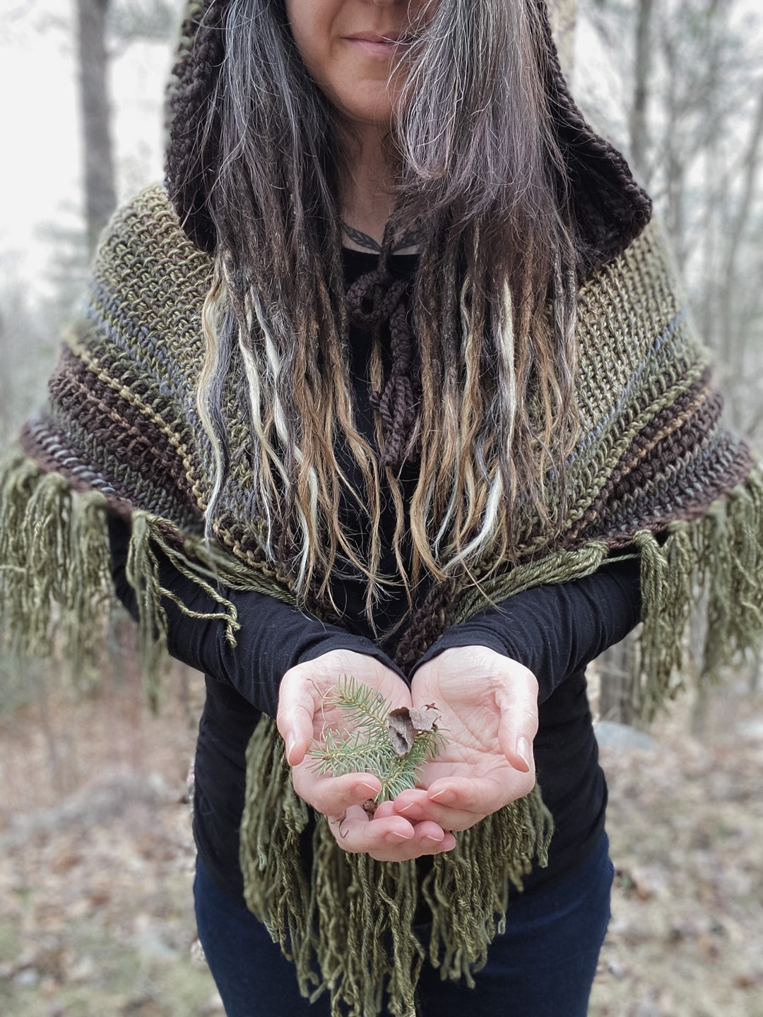 The Hedge Witch Shawl Hooded - Etsy