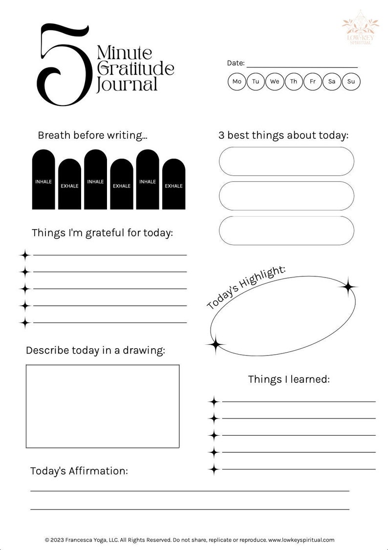 5-minute Gratitude Journal - Etsy