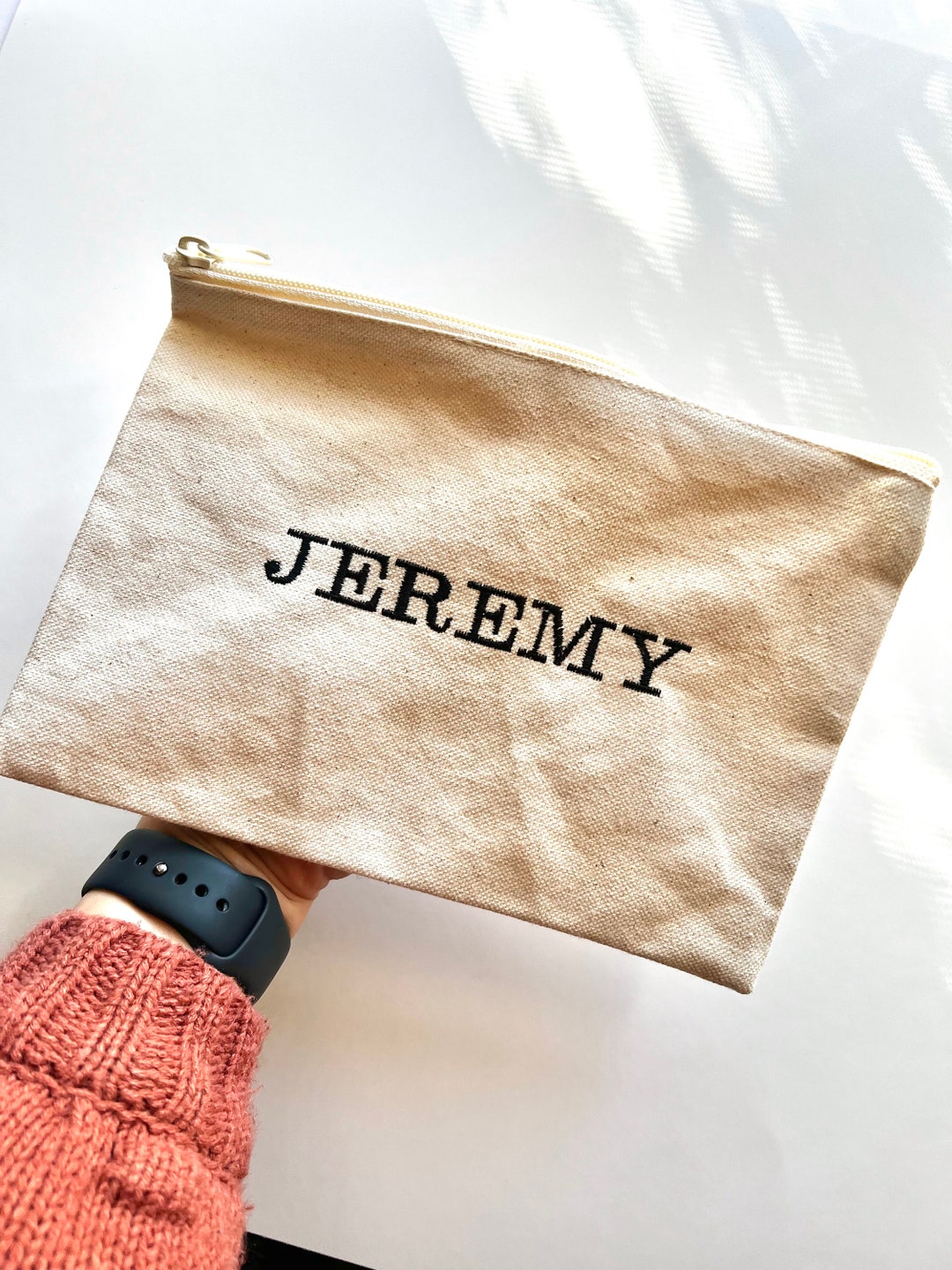 Personalized Canvas Pouch | Custom Name Embroidered Zipper Pouch ...