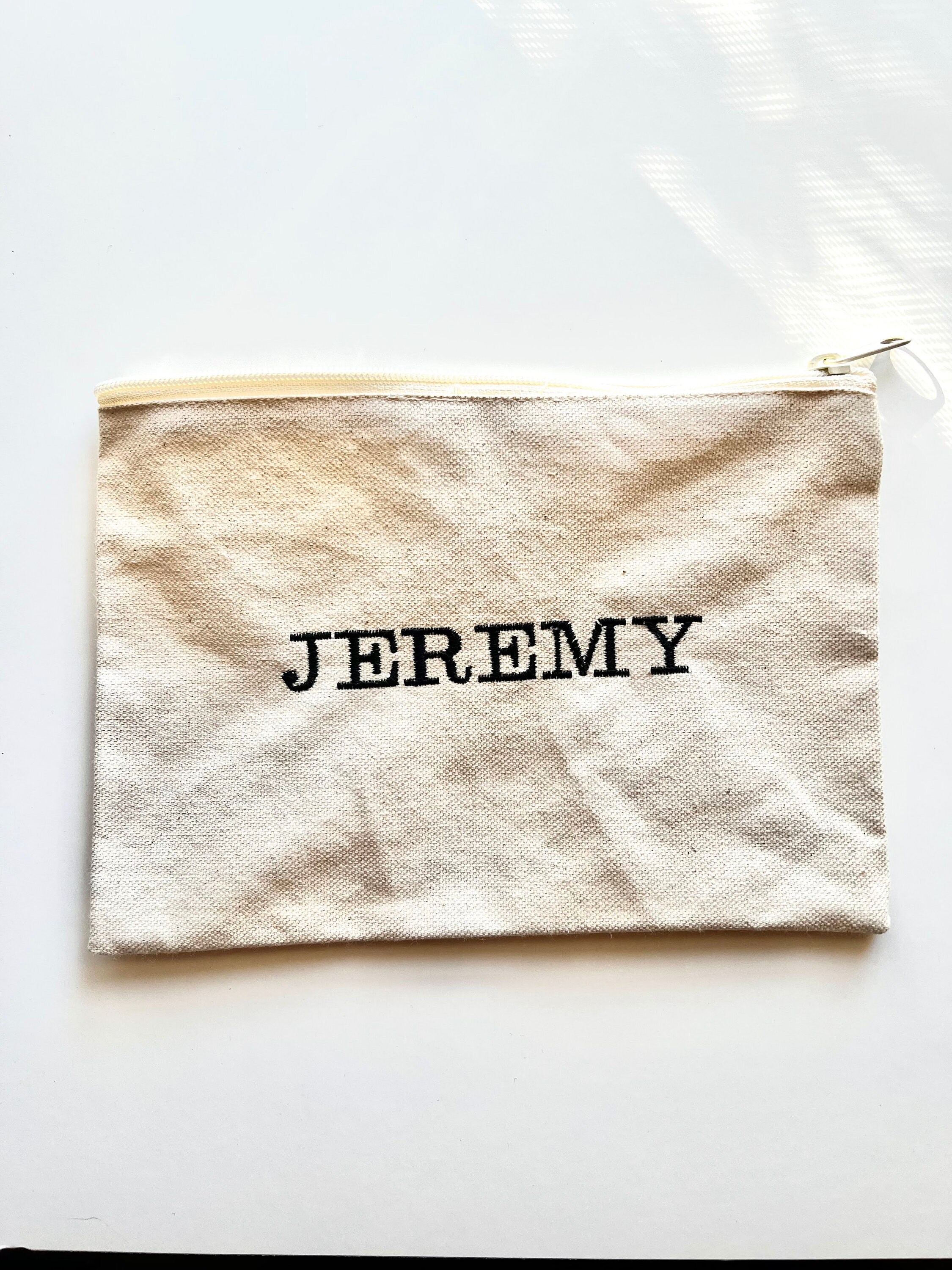 Personalized Canvas Pouch | Custom Name Embroidered Zipper Pouch ...