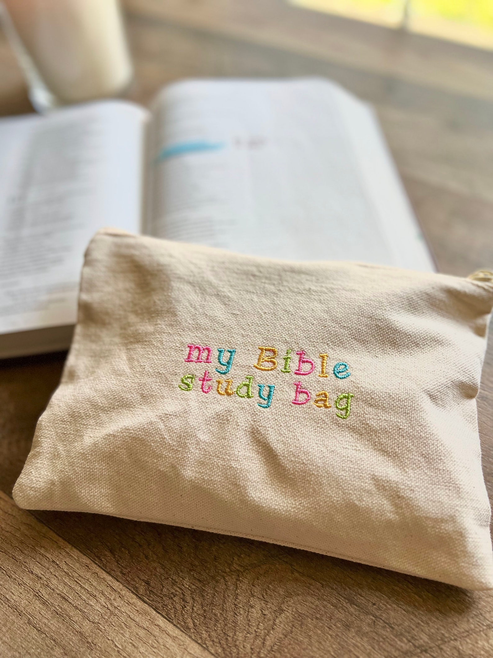 My Bible Study Bag Canvas Zipper Pouch Bag, Christian Pencil Case ...