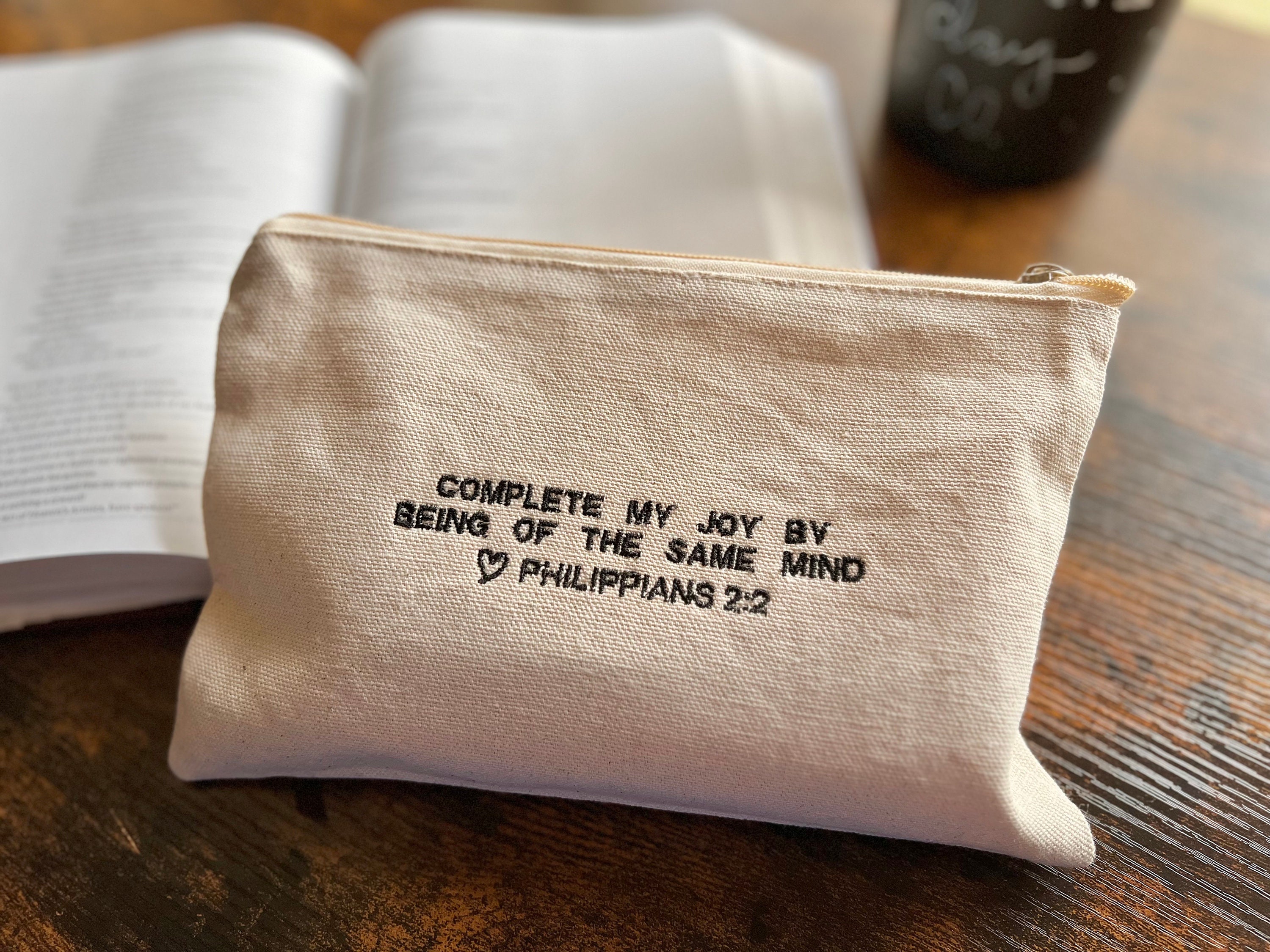 My Bible Study Bag Canvas Zipper Pouch Bag, Christian Pencil Case ...
