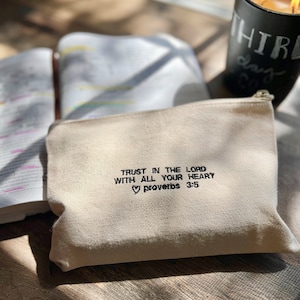 My Bible Study Bag Canvas Zipper Pouch Bag, Christian Pencil Case ...