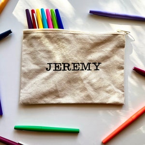 Personalized Canvas Pouch | Custom Name Embroidered Zipper Pouch ...