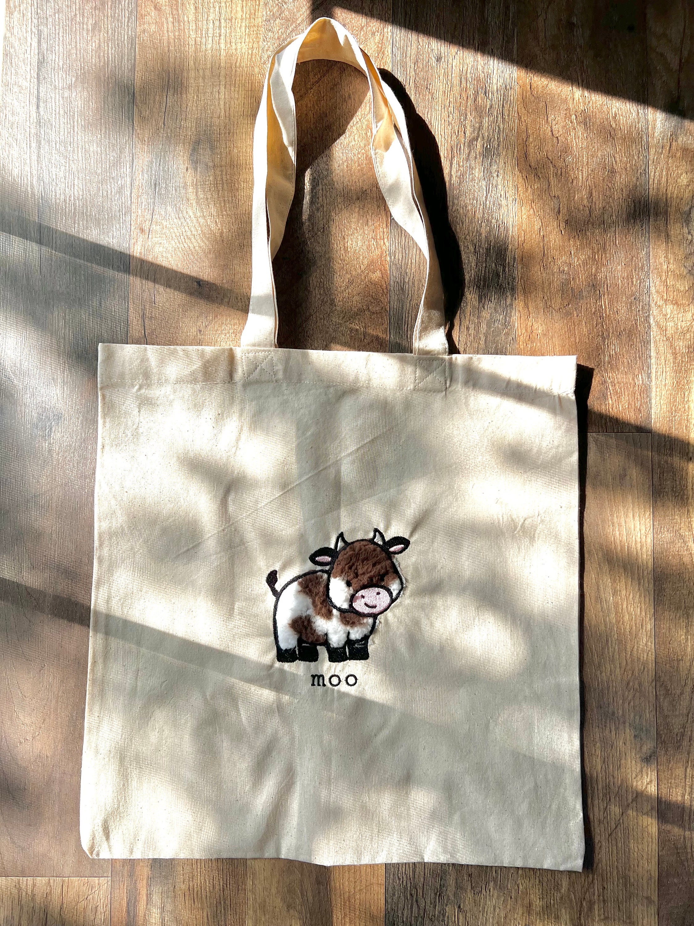 Cow Tote Bag Cute Cow Tote Bag Canvas Bag Cow Print Bag - Etsy
