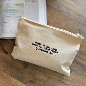 My Bible Study Bag Canvas Zipper Pouch Bag, Christian Pencil Case ...